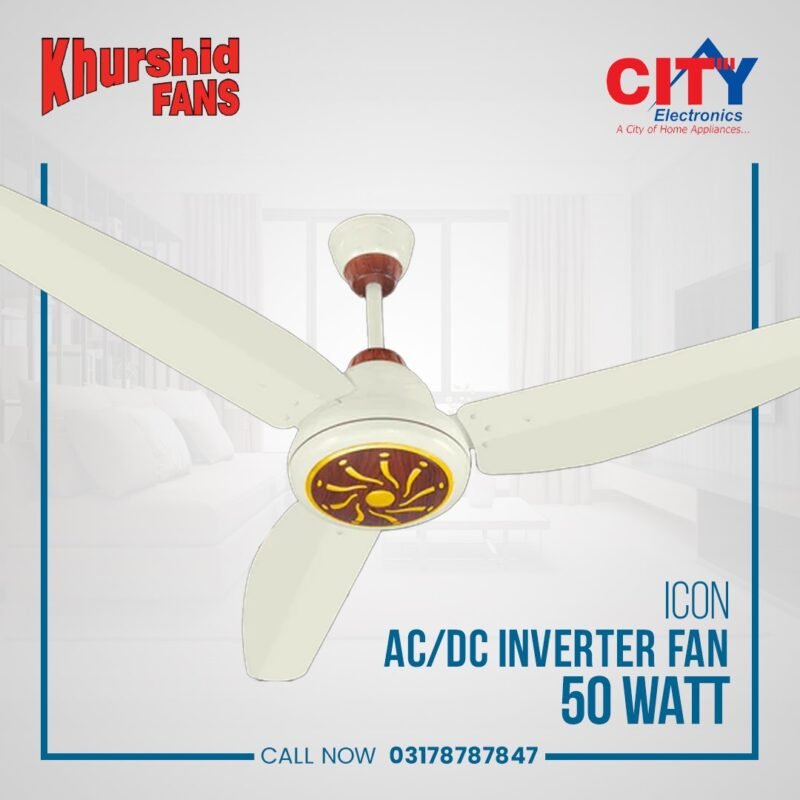Khurshid AC/DC Inverter Fan 50 Watts - Model - ICON - City Electronics
